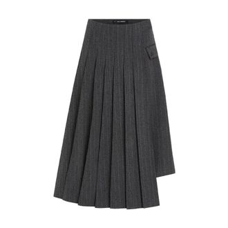 Karl Lagerfeld Femme, Jupes, Gris, Taille: 40 FR Jupe pliss&eacute;e &agrave; rayures tennis