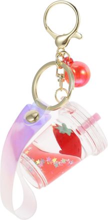 Valiclud 1PC Frucht Liquid Quicksand Keychain Acryl Keyring Bag Ornament