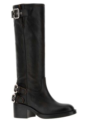 Chlo&eacute; Womens Black Leather Dakota Boots Stivali