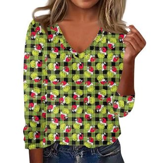 Generic Le Grinch Tshirt Noel Femme Costume Pyjama Drole Polaire Col V Noël Noel Christmas Pulls De Vetement The Grinch Sweat Vêtements Adulte 2025 Sweatshirt