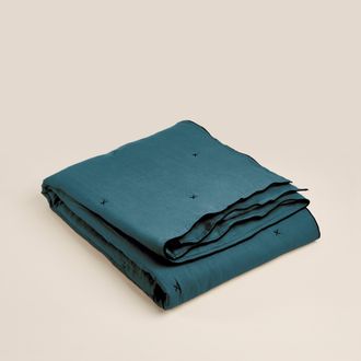 Madura Couvre-Lit Matelassé Carlina Pétrole et bourdon noir - BLEU