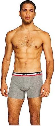 Levi's Men SPRTSWR Logo Boxer Brief 2P, Multicolore (Dress Blues 198), S(Taille du Fabricante : 10) (Lot de 2) Homme