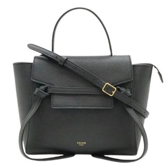 Celine Pre-owned Leather Belt Bag Nano 2Way Handbag - - Pre-owned - Damen - Schwarzk - ONE SIZE