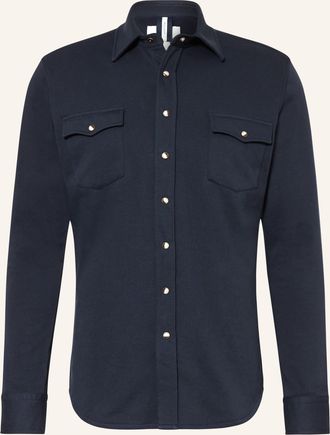 Profuomo Profuomo Jersey-Overshirt blau
