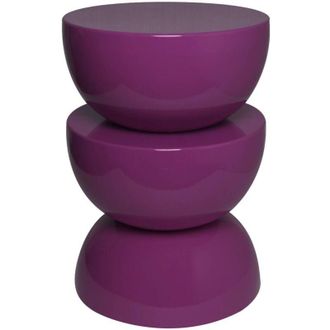 Sweeek Table dappoint. bout de canap&eacute;. table de chevet en m&eacute;tal effet glassy violet Coumba. &Oslash;32 x H 46.5cm