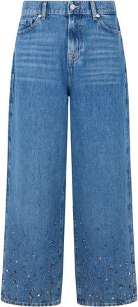 7 For All Mankind Femme, Jeans, Bleu, Taille: W28 Embellished Tailorless Slouchy Wide