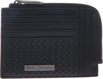 Baldinini Homme, Accessoires, Noir, Taille: ONE Size Woven Print Leather Wallet