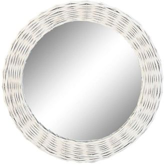 DKD Home Decor Dkd Home Decor - Miroir Osier Verre 63X4X63 60 Tress&eacute; Blanc