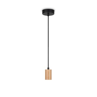 Paco Home Deckenlampe Pendellampe Deckenleuchte Kompatibel Mit Lampenschirm H&auml;ngelampe Lampenfasssung E27 Textilkabel K&uuml;rzbar 1-Flammig Holz Schwarz