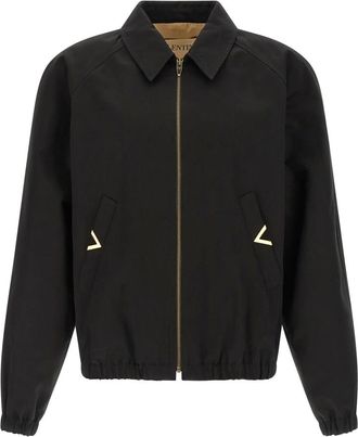 Valentino Garavani Homme, Vestes, Noir, Taille: XL Blouson aviateur en coton