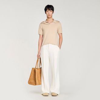 Sandro Kurzarm-Poloshirt mit V-Ausschnitt