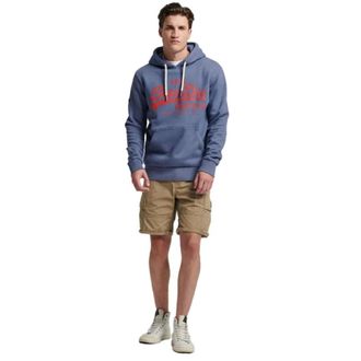 Superdry Homme, Sweatshirts et sweats &agrave; capuche, Bleu, Taille: S SweaT-shirt Chin&eacute; Vintage Logo