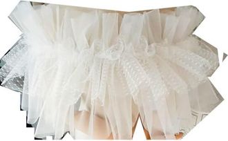 Generic NYSBH Ch&acirc;le en tulle &agrave; volants pour femme Rouge, ivoire, M