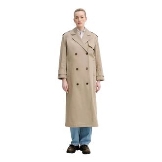 Theory Oversized Double-Breasted Trenchcoat - - Coats - Damen - Beige - L