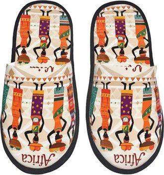 Generic Pantoufles DH&ocirc;tel Femme Noire Africaine Antid&eacute;rapant Accueil Pantoufles Lavables Chaussons Pour Int&eacute;rieur Automne Spa M