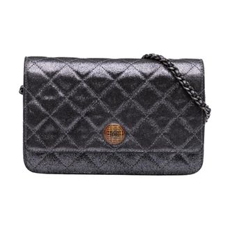 Chanel Pre-owned Quilted Flap Clutch mit Kettenakzent Abendtasche - - Pre-owned - Damen - Grau - ONE SIZE