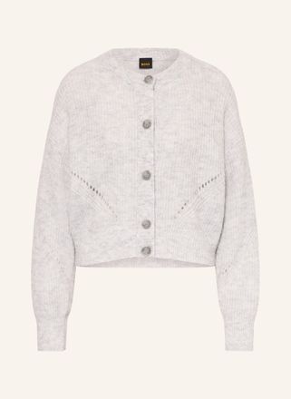 HUGO BOSS Strickjacke Fernard Mit Alpaka grau