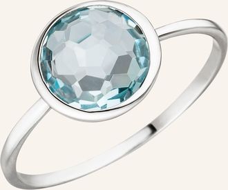 Leaf Ring Blue Topaz Aus 14 Karat Wei&szlig;gold silber