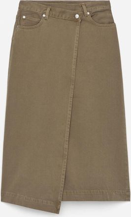 Arket Wickelrock Aus Denim -Grün