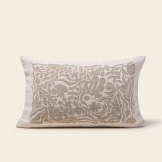Madura Housse De Coussin Silene Ivoire et taupe - NATUREL