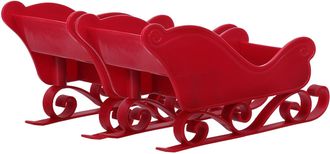 OSALADI 2st&uuml;cke Weihnachtsschlitten als Dekoschale und Geschenkkiste Miniatur-schlittenmodell aus Kunststoff Kleiner Roter Schlitten f&uuml;r Schreibtisch und Kami