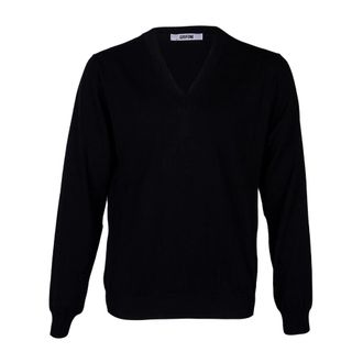 Mauro Grifoni Homme, Pulls, Noir, Taille: 2XL Pull en tricot à col en V élégant