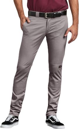 Dickies Herren-Arbeitshose mit Doppelknie, gerade, schmal, Arbeitshose, Silber, 34W / 32L