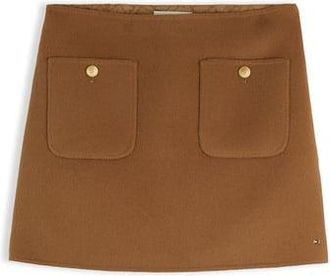 Tommy Hilfiger Jupe courte unie en laine m&eacute;lang&eacute;e