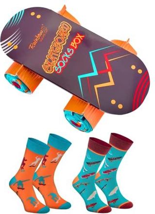 Rainbow Socks Femme Homme Chaussettes le Skateboard Skate - 2 Pair - Taille 47-50