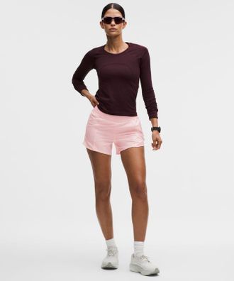 lululemon Hotty Hot Shorts mit hohem Bund und Liner f&uuml;r Frauen - 10 cm - Gr&ouml;&szlig;e 12 in Pink Pearl