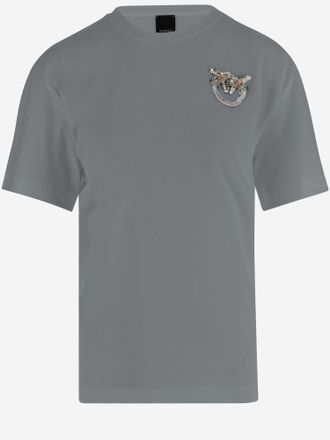 Pinko Womens Cotton T-Shirt Grey T-Shirts & Jerseys