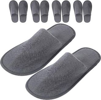 Yardwe 10paires Lot Pantoufles Int&eacute;rieur Pliables Doublure Peluche Semelle &Eacute;paisse Antid&eacute;rapante L&eacute;g&egrave;res Et Confortables Pour H&ocirc;tel Maison Et Voyage