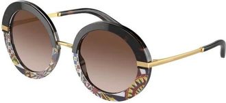 Dolce & Gabbana Femme, Accessoires, Brun, Taille: 52 MM Lunettes de soleil rondes