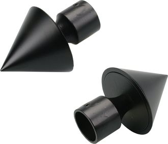 Liedeco Endstück, Endkappe Kegel für Gardinenstangen Blues ø 20 mm | 1 Stück | schwarz