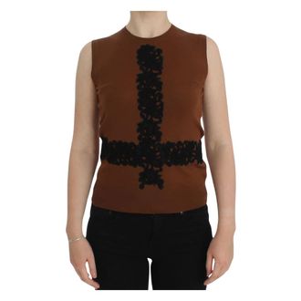 Dolce & Gabbana Crewneck Weste - - Tops - Damen - Braun - XS