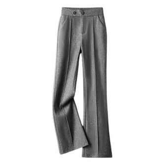 Generic Pantalon décontracté taille haute en laine pour femme, 1, XL