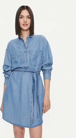 Benetton United Colors Of Benetton Hemdkleid 4KHNDV085 Blau Regular Fit