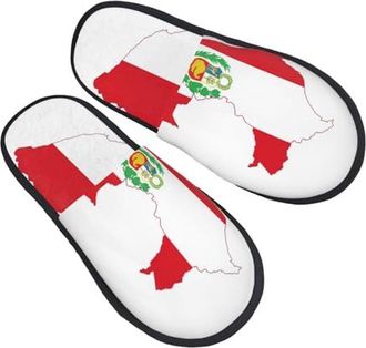 Generic Carte Du Drapeau Du P&eacute;rou Unisexe Chaussures De Maison Confortable Slippers Antid&eacute;rapantes Chaussons Pour Int&eacute;rieur Hiver Maison M
