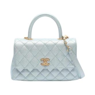 Chanel Sac &agrave; main Coco Handle en cuir caviar Pre-owned - Femme - Pre-owned - Bleu - Taille: ONE Size