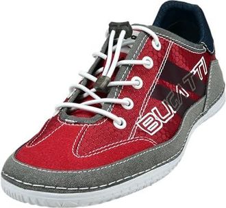 Bugatti Homme Baskets décontractées à la Mode avec détails de Logo et Semelle Flexible, Rouge, 45 EU