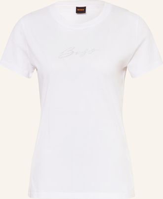 HUGO BOSS T-Shirt Esogo Mit Schmucksteinen weiss