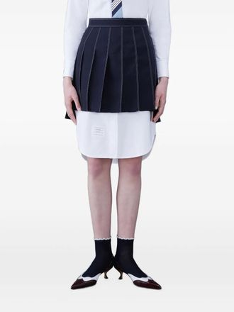Thom Browne minijupe plissée - Bleu