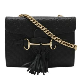 Gucci Sac bandouli&egrave;re en cuir Microguccissima Pre-owned - Femme - Pre-owned - Noir - Taille: ONE Size
