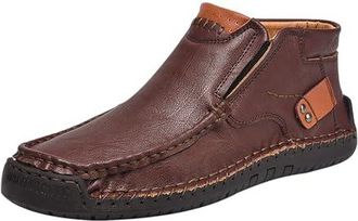 Generic Mocassins plats en cuir faits &agrave; la main pour homme - Semelle souple - Confortables - Antid&eacute;rapants et respirants - Pour la conduite en plein air et le