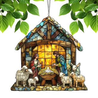 Generic Heilige Familie Set - Skulptur aus Harz geschnitzt, k&uuml;nstlerische Handarbeit, stabile flache Basis, Miniatur-Dekorationsform | f&uuml;r Weihnachtstisch, In