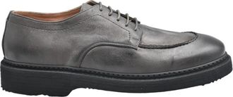 Pantanetti Moc Toe Lace-Up Shoes With Leather Upper - Gr. 40 (EU) - in Grau