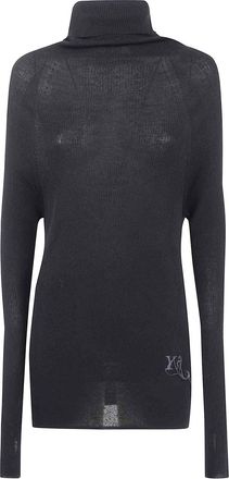 Yohji Yamamoto Pull Col Roul&eacute; - Noir