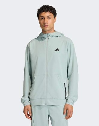 adidas adidas Performance - D4t sport - Sweat &agrave; capuche zipp&eacute; - Sauge-Vert