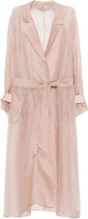 Herno Femme, Manteaux, Rose, Taille: 38 FR Trench-coat en organza de soie de m&ucirc;rier