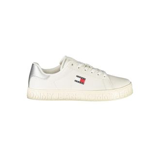 Tommy Hilfiger Wei&szlig;e Leder Damen Sneaker Silber - - Shoes - Damen - Wei&szlig; - 36 EU